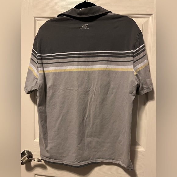 Point Zero | Shirts | Mens Point Zero Polo Shirt Grey Yellow Stripes ...